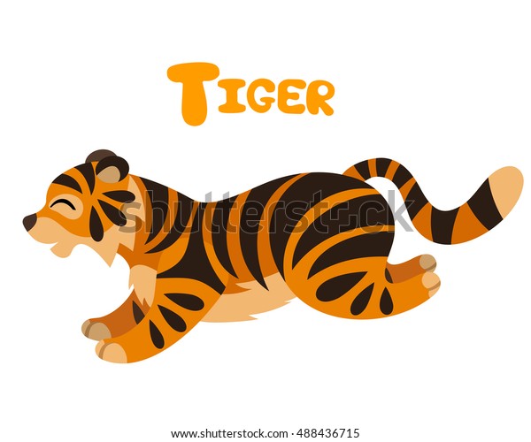 Vector Letter T Tiger Children Alphabet Stock Vector (Royalty Free ...