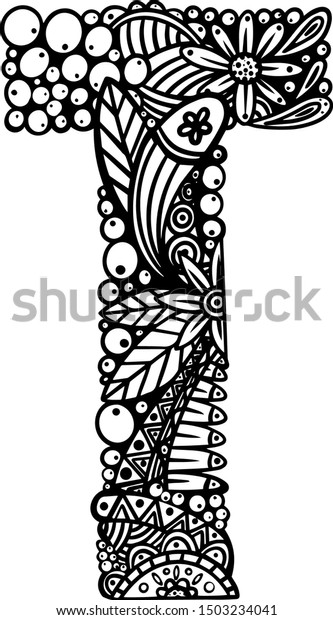 Vector Letter T Vintage Letter Mandala: vector de stock (libre de ...