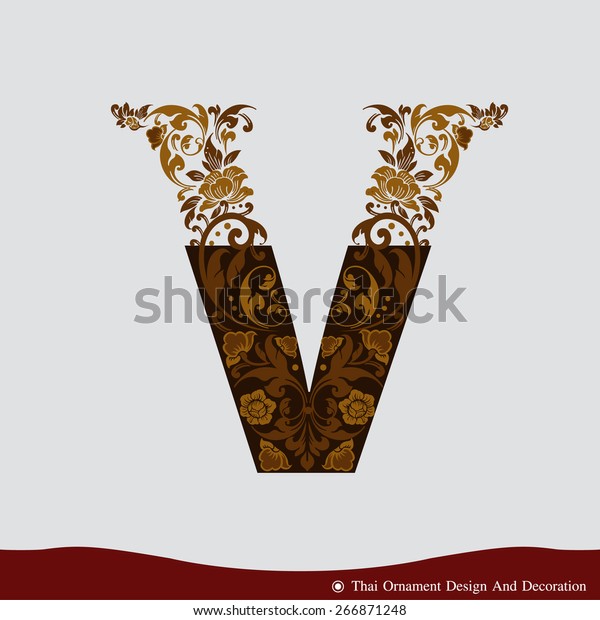 Vector Letter V Old Vintage Style Stock Vector (Royalty Free) 266871248 ...
