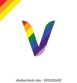 Vector Letter V Rainbow Color Stock Vector (Royalty Free) 1991201432 ...