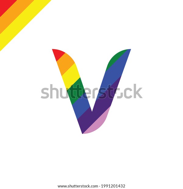 Vector Letter V Rainbow Color Stock Vector (Royalty Free) 1991201432 ...