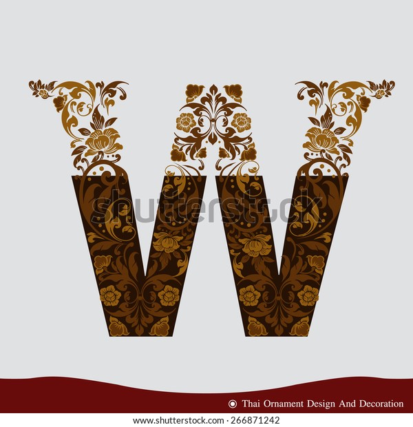 Vector Letter W Old Vintage Style Stock Vector (Royalty Free) 266871242