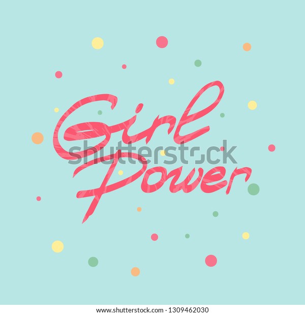 Vector Lettering Composition Girl Power Sign Stock Vector (Royalty Free ...
