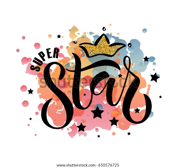 Vector Lettering Illustration Super Star Text Stock Vector (Royalty ...