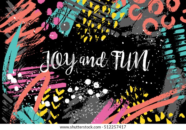 Vector Lettering Joy Fun Calligraphy On Stock Vector (Royalty Free ...