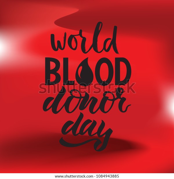 Vector Lettering Phrase World Blood Donor Stock Vector (Royalty Free ...