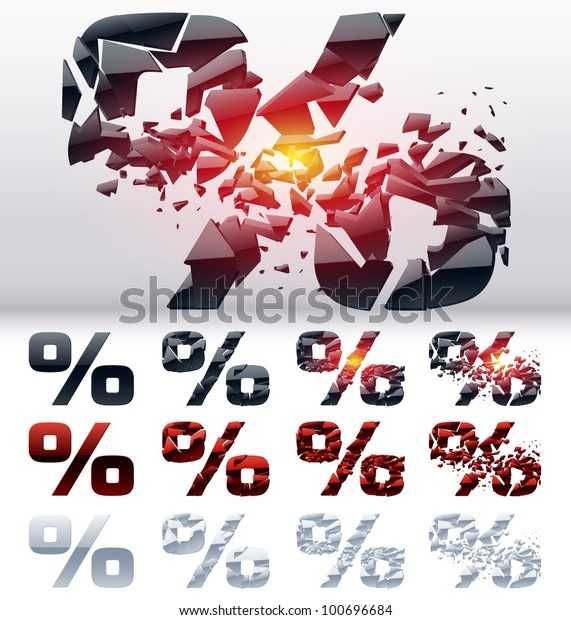 Vector Letters Set Collapsing Alphabet 4 Stock Vector (Royalty Free ...