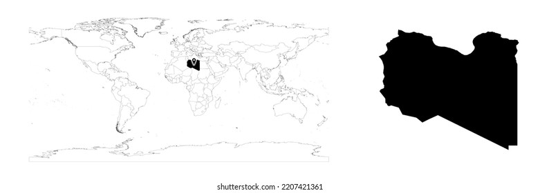 Vector Libya Map Showing Country Location Stock Vector (Royalty Free ...