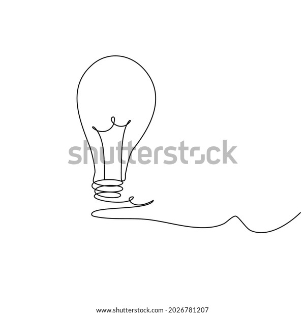 Vector Light Bulb Continuous Line Drawing Stock Vector (Royalty Free ...