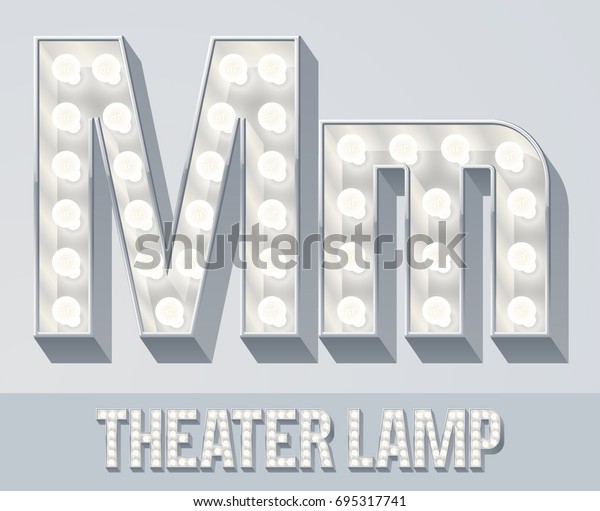 Vector Light White Alphabet Theater Lamp Stock Vector (Royalty Free ...