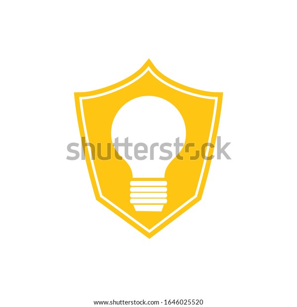 Vector Lightbulb Shield Theme Logo Icon Stock Vector (Royalty Free ...