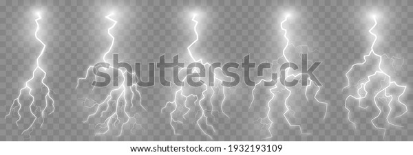 Rayos vectores, juegos de rayos, tormenta,: vector de stock (libre de ...