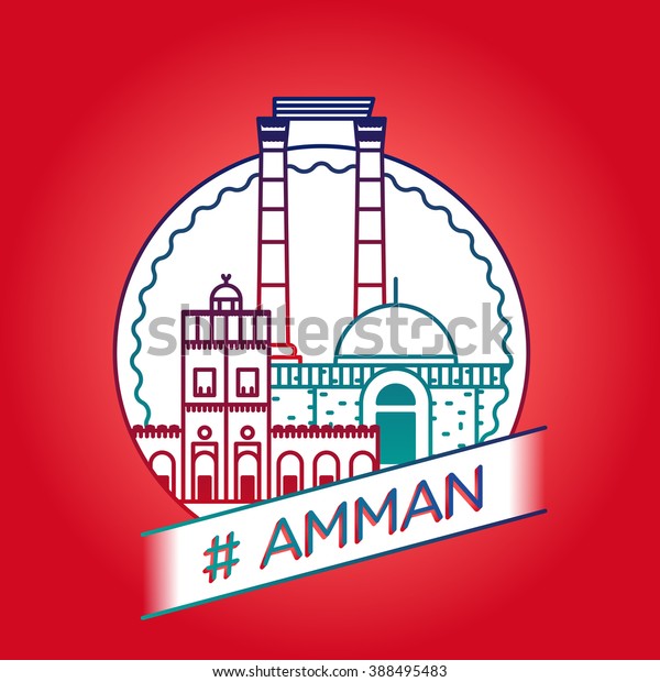 Vector Line Amman Badge Stock Vector (Royalty Free) 388495483 ...