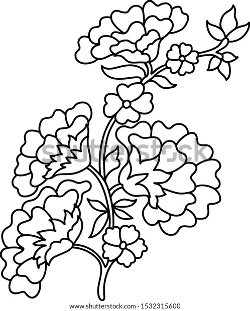 Vector Line Art Beautiful Flower Stock Vector (Royalty Free) 1532315600