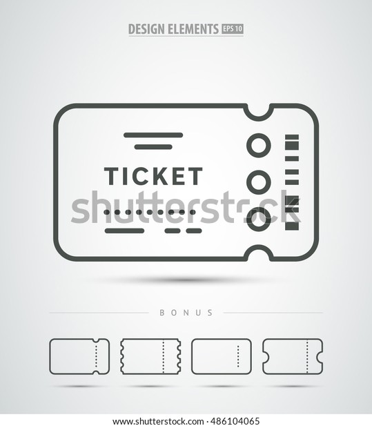 Vector Line Art Concert Ticket Icon Stock Vector (Royalty Free ...