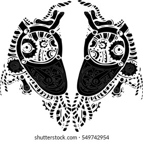 Vector Line Art Design Tattoo Abstract Stock Vector (Royalty Free ...