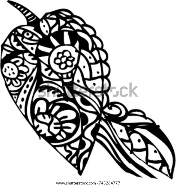 Vector Line Art Design Tattoo Stock Vector (Royalty Free) 745264777 ...