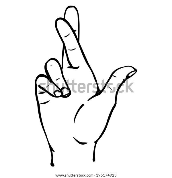 Vector Line Art Fingers Crossed 库存矢量图（免版税）195174923 | Shutterstock