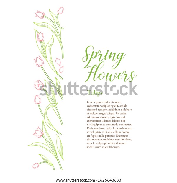 Vector Line Art Floral Border Frame : image vectorielle de stock (libre ...