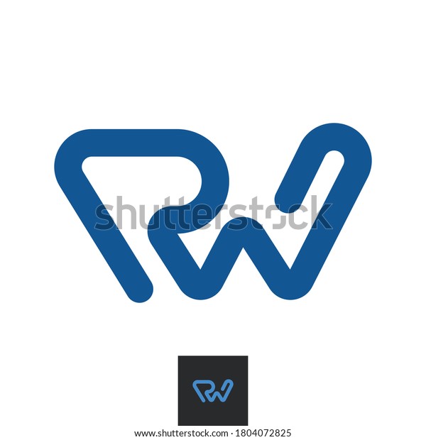 Vector Line Art Letters Rw Silhouette Stock Vector (Royalty Free ...