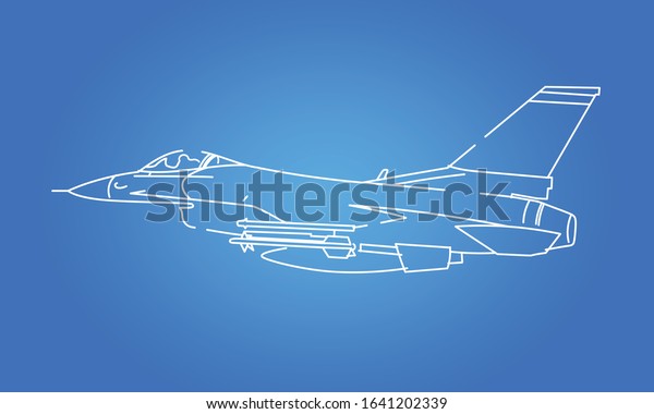 Vector Line Art Multirole Fighter Jet 库存矢量图（免版税）1641202339 | Shutterstock