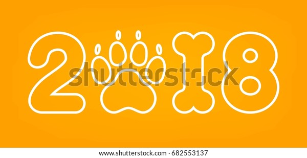Vector Line Art Numbers 2018 Zero Stock Vector (Royalty Free) 682553137 ...