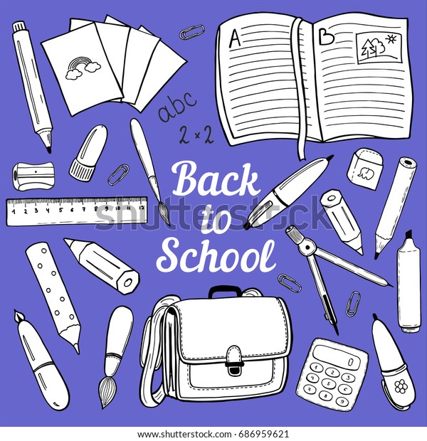 Vector Line Art Sketch Outline Objects Stock Vector (Royalty Free ...