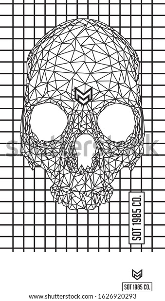 Vector Line Art Skull Illustration Polygonal Stock Vector (Royalty Free ...