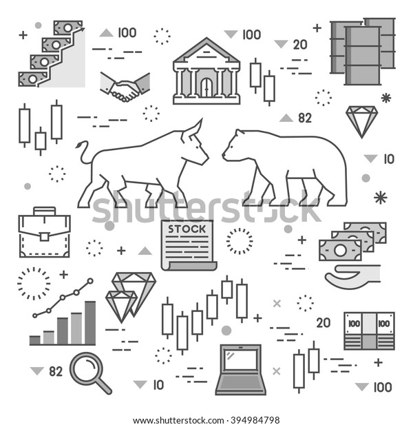 Vector Line Concept Stock Market Stock Vector (Royalty Free) 394984798 ...