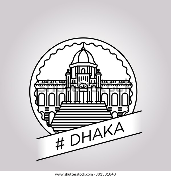 Vector Line Dhaka Badge Sign Icon Stock Vector (Royalty Free) 381331843