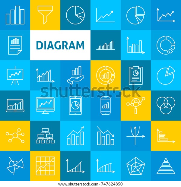 Vector Line Diagram Icons Thin Outline Stock Vector (Royalty Free ...