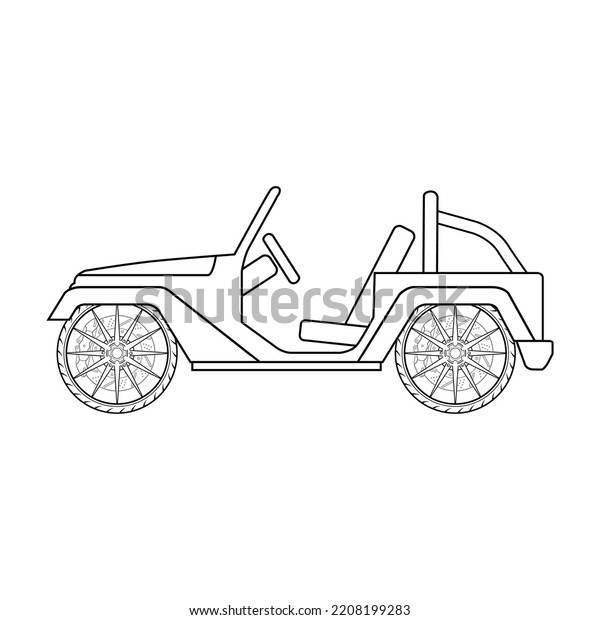 Vector Line Drawing Forming Jeep Car Stock Vector (Royalty Free ...