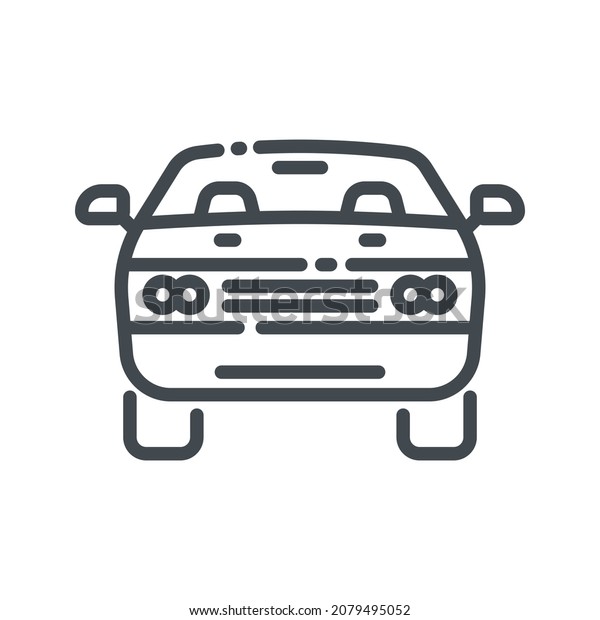 Vector Line Icon Car Front View Stock Vector (Royalty Free) 2079495052 ...