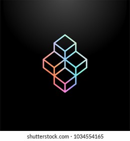 Four Cubes Simple Logo Concept Vector Stock Vector (Royalty Free) 353905433