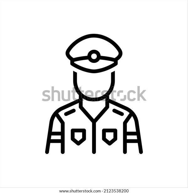 Vector Line Icon Officers Stock Vector (Royalty Free) 2123538200 ...
