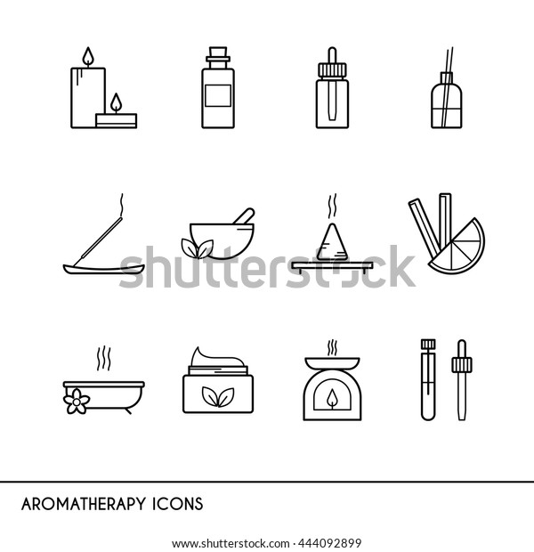 Vector Line Icons Aromatherapy Symbols Line Stock Vector (Royalty Free ...