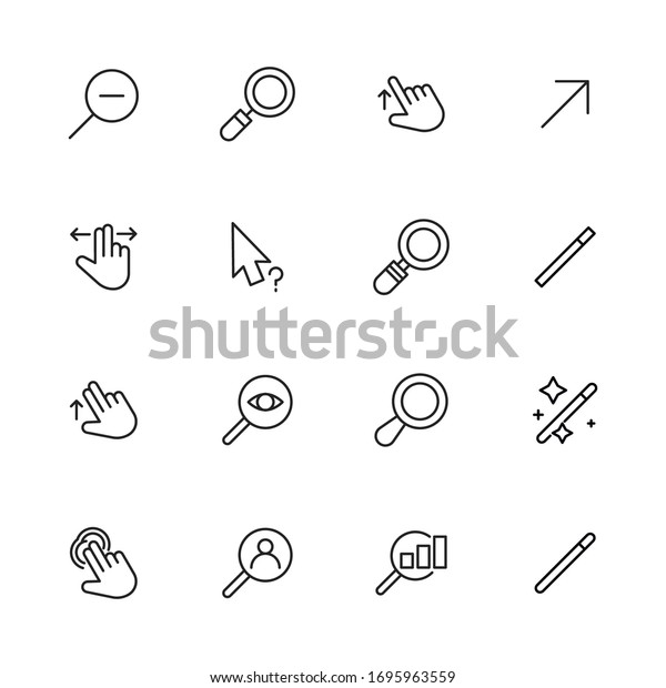 Vector Line Icons Collection Cursors Vector Stock Vector (Royalty Free ...