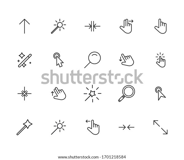 Vector Line Icons Collection Cursors Vector Stock Vector (Royalty Free ...