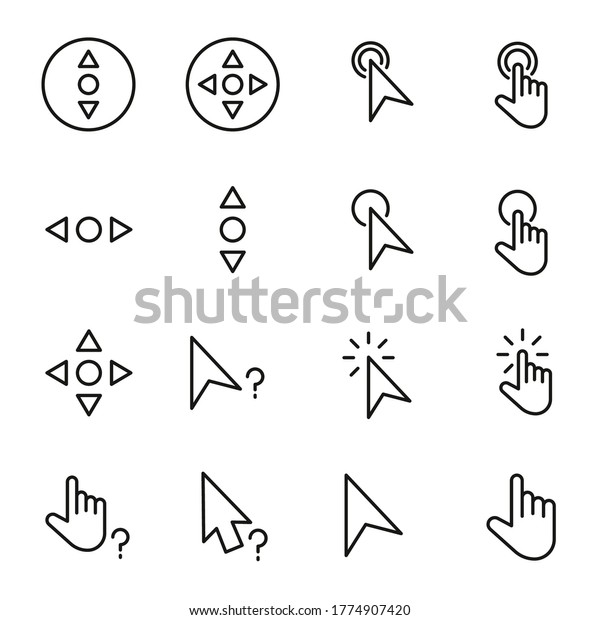 Vector Line Icons Collection Cursors Vector Stock Vector (Royalty Free ...
