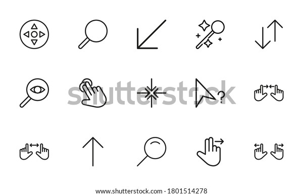 Vector Line Icons Collection Cursors Vector Stock Vector (Royalty Free ...