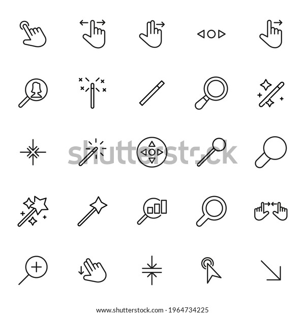 Vector Line Icons Collection Cursors Vector Stock Vector (Royalty Free ...