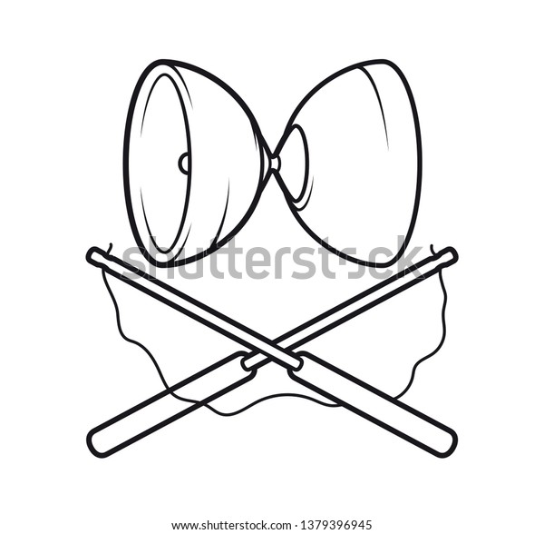 Vector Line Kids Game Diabolo Isolated Stock Vector (Royalty Free ...