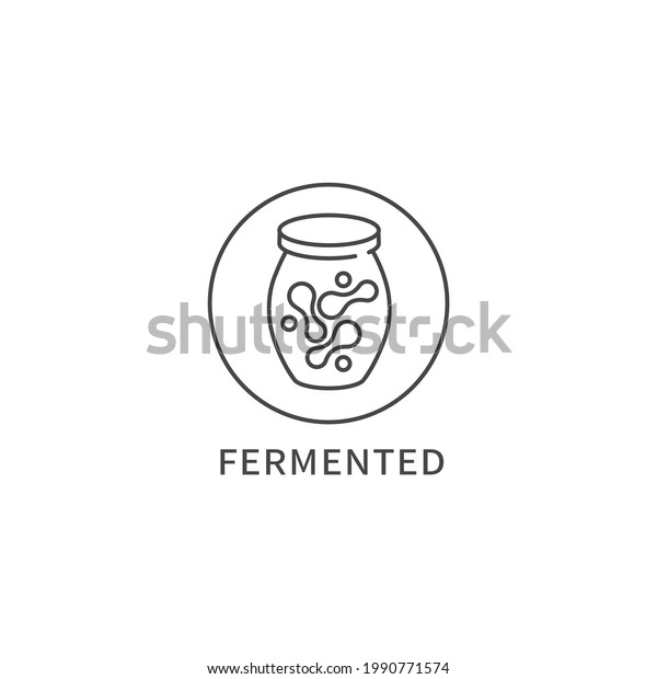 Vector Line Logo Badge Icon Fermented Stock Vector (Royalty Free ...