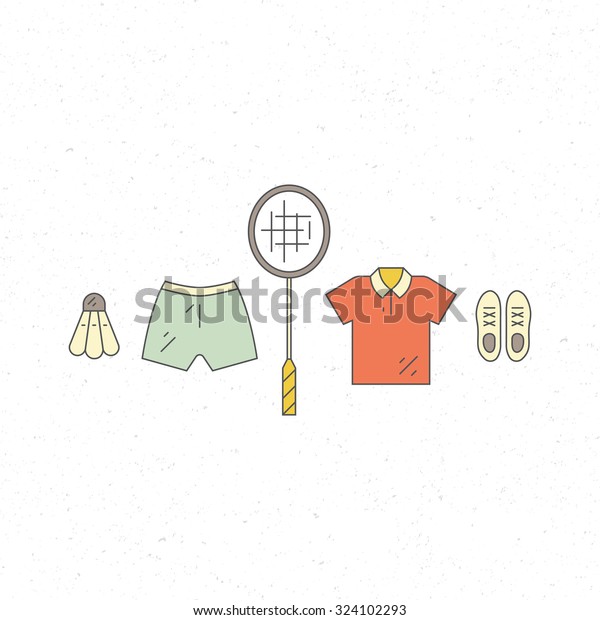 Vector Line Set Badminton Uniform Sport Stock Vector (Royalty Free ...