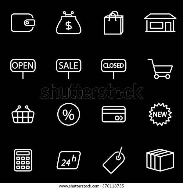 Vector Line Shop Icon Set: vector de stock (libre de regalías ...