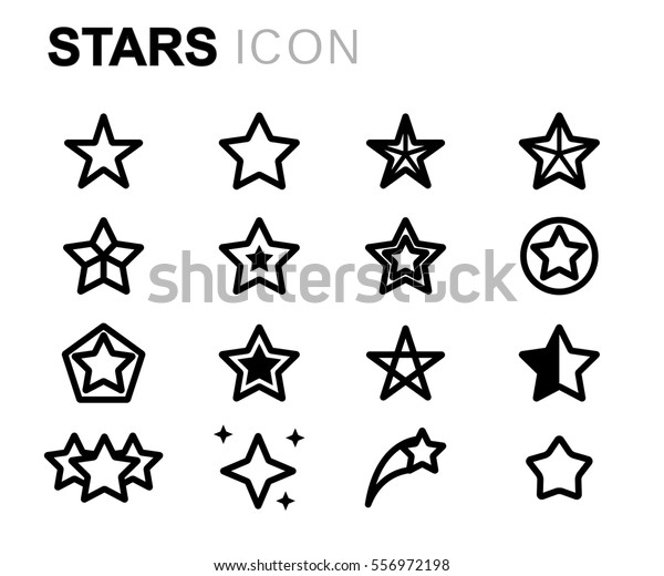 Vector Line Stars Icons Set Stock Vector (Royalty Free) 556972198
