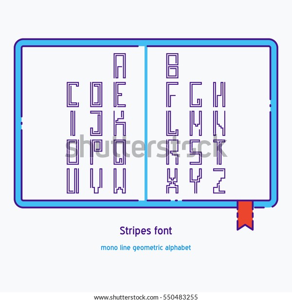 Vector Linear Font Simple Alphabet Mono Stock Vector (Royalty Free ...