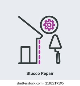 Vector Linear Icon Stucco Repair On Stock Vector (Royalty Free ...