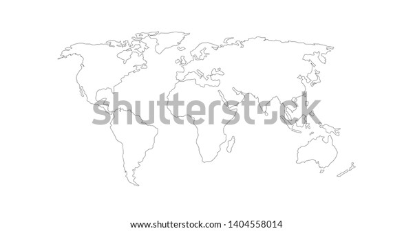 Vector Lineare Weltkarte, bearbeitbarer Strich. Vektorgrafik einzeln ... Vector Lineare Weltkarte, bearbeitbarer Strich. Vektorgrafik einzeln ...