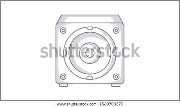 Vector Liner Icon Drawing Subwoofer Stock Vector (Royalty Free ...